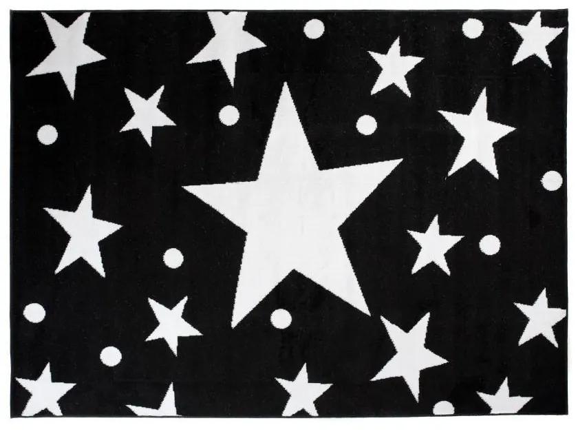 Kusový koberec PP Hvězdy černý 220x300cm