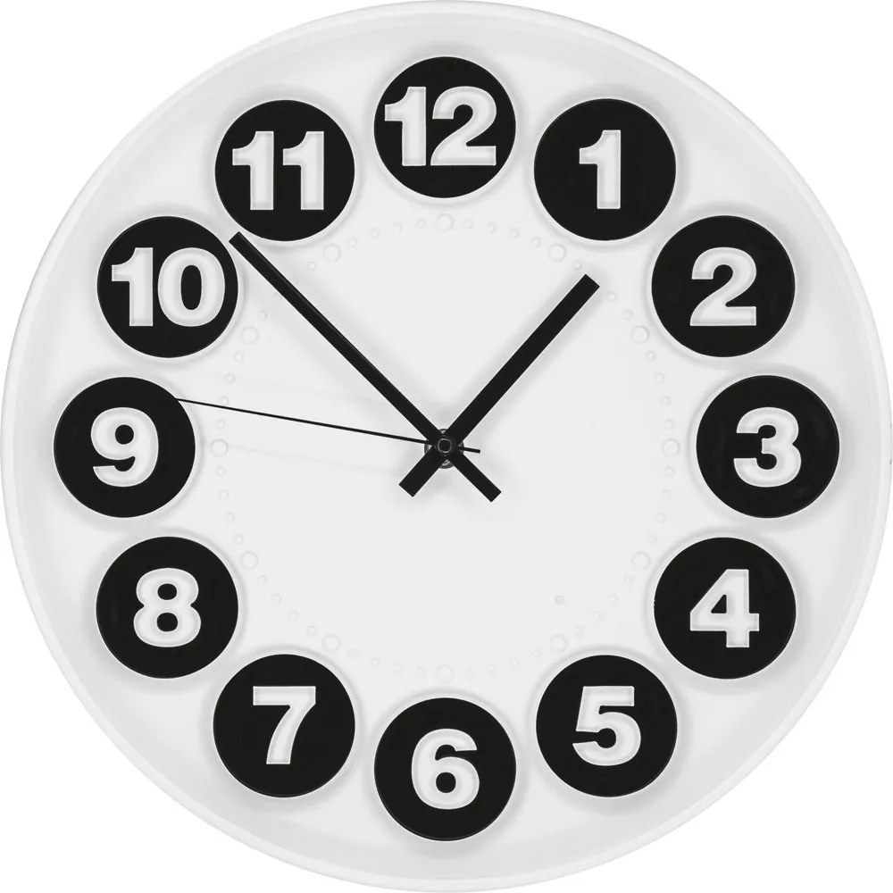Postershop Nástěnné hodiny: Číselné kruhy (černobílá) - 30 cm
