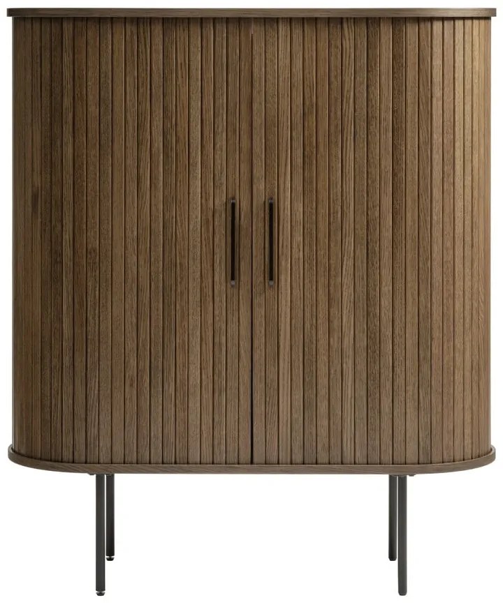 Hnědá skříňka v dekoru dubu s posuvnými dveřmi 100x118 cm Nola – Unique Furniture