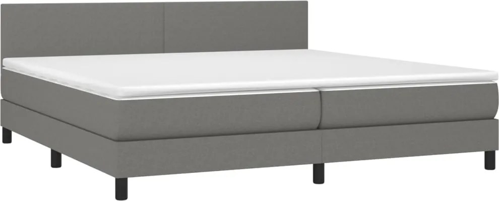 Box spring postel s matrací tmavě šedá 200x200 cm textil 3139922