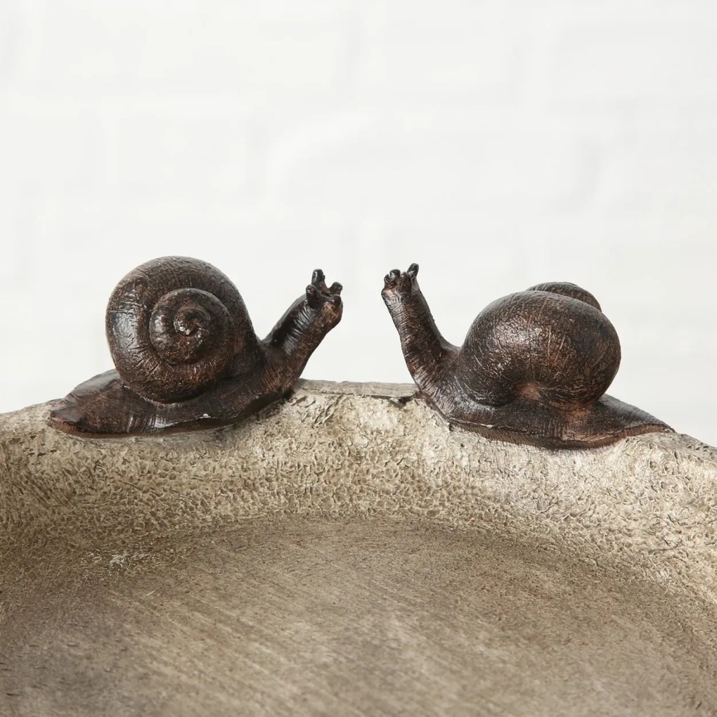 Napajedlo pro ptáky Snails, 6x21 cm, polyresin, béžová