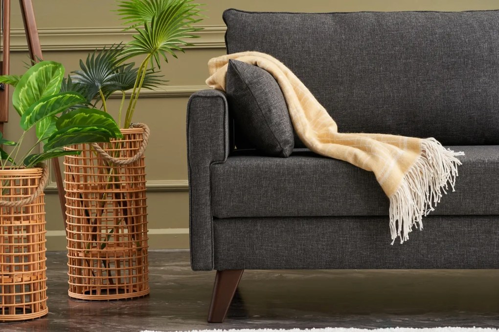 Hanah Home Rozkládací pohovka BELLA antracit 208 cm 825BLC2575