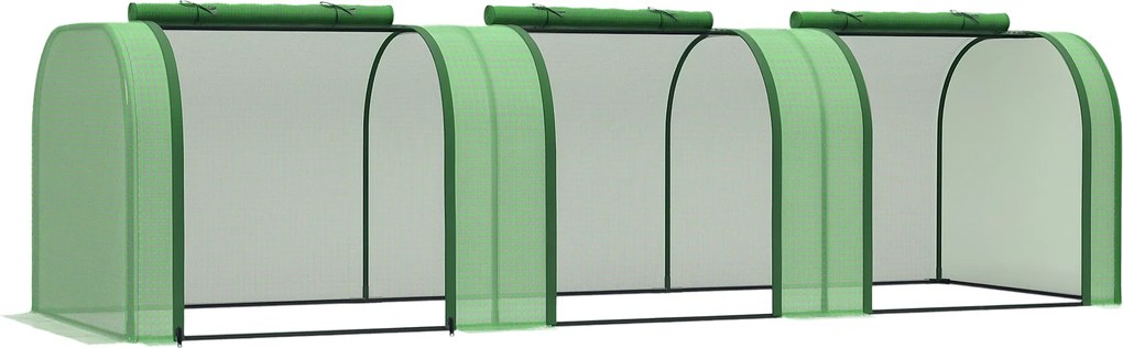 Skleník Outsunny se dveřmi, zimě odolný ocelový rám, skleník na balkon, do zahrady, skleník na rajčata 295x100x80cm, skleník na rajčata, zeleninu, kvě