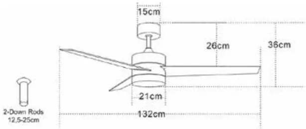 Zambelis Stropní ventilátor Danaos s LED osvětlením