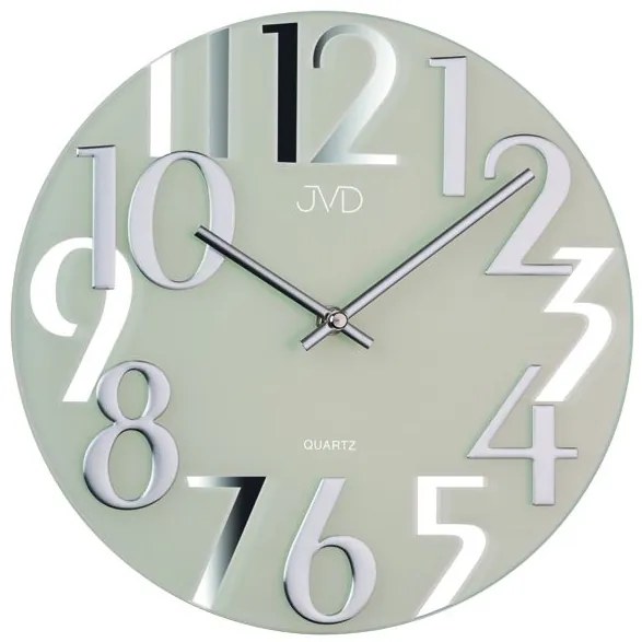 Luxusní moderní zrcadlové bílé hodiny JVD design HT101.1