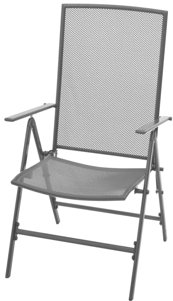 Stohovatelné zahradní židle 2 ks ocelové šedé,  42716