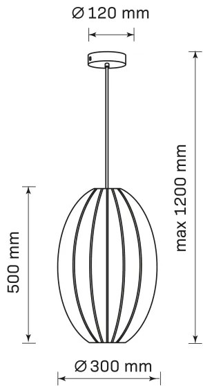 Lustr na lanku KAREI 1xE27/20W/230V pr. 30 cm černá
