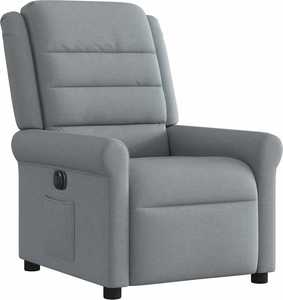 Elektrické polohovací křeslo světle šedé textil 3303294