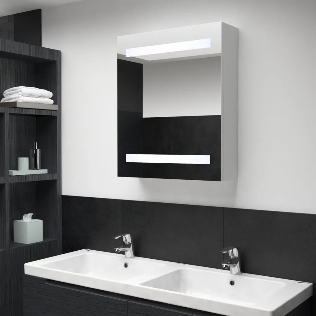 285115 vidaXL LED koupelnová zrcadlová skříňka 50 x 14 x 60 cm