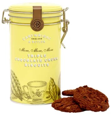 Cartwright & Butler Čokoládové sušenky se 3 druhy čokolády, kovová dóza, 200 g 4464