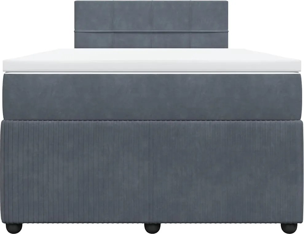 Box spring postel s matrací tmavě šedá 120 x 200 cm samet 3287711