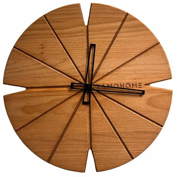 Kamohome Dřevěné nástěnné hodiny CORVUS Průměr hodin: 30 cm, Materiál: Jasan