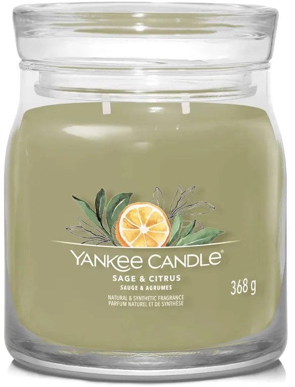 Yankee Candle – Signature svíčka Sage & Citrus (Šalvěj a citrus) Velikost: střední 368 g