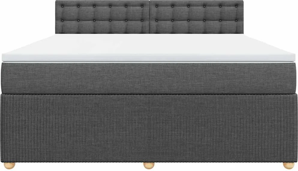 Box spring postel s matrací tmavě šedá 180x200 cm textil 3289850
