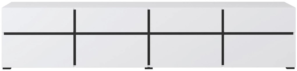 Helvetia Moderní TV stolek Cross 225 cm - bílá / černá