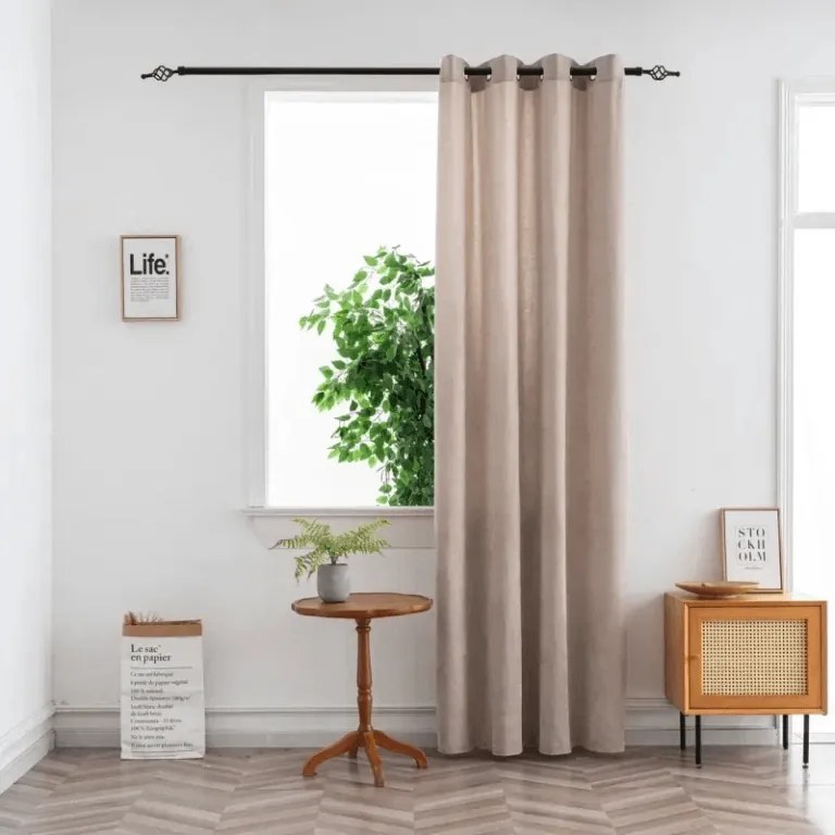 Závěs TAVIO 140x250 cm, světle béžový Zavěšení: Řasící páska