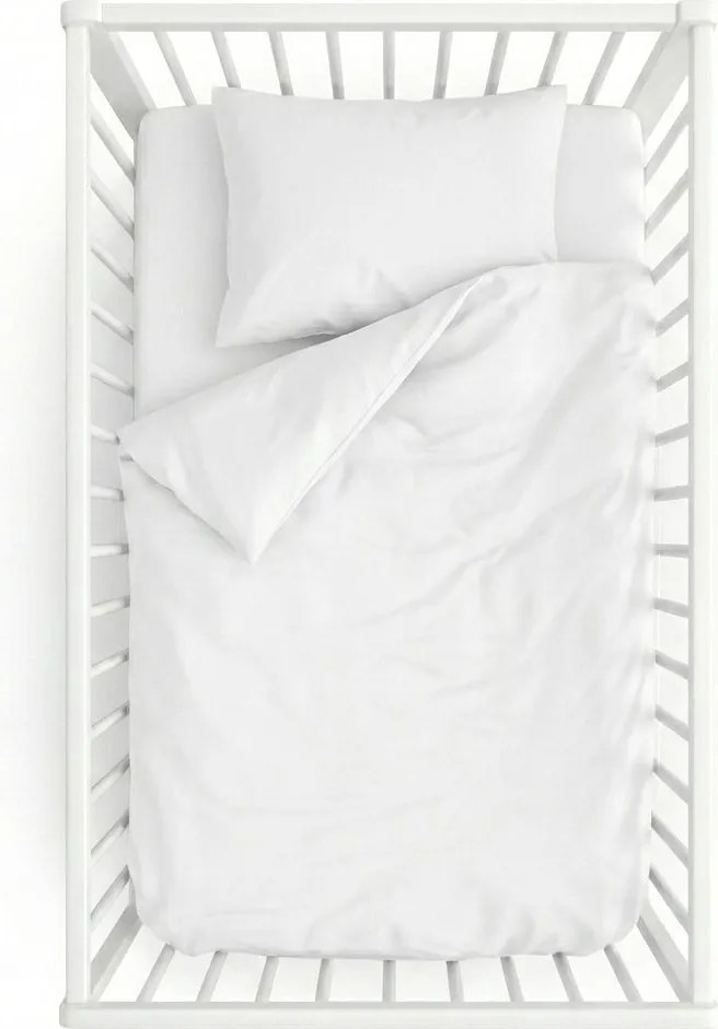 Kvalitex Bavlněné povlečení do dětské postýlky bílé 1x 90/135, 1x 40/60cm
