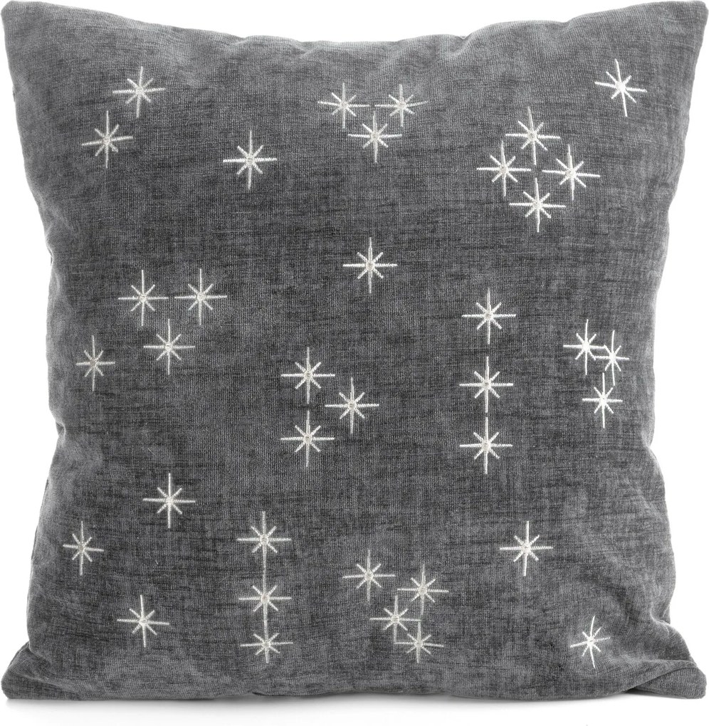 VÁNOČNÍ DEKORAČNÍ POVLAK NA POLŠTÁŘ SHINE 45X45 CM GRAFITOVÝ
