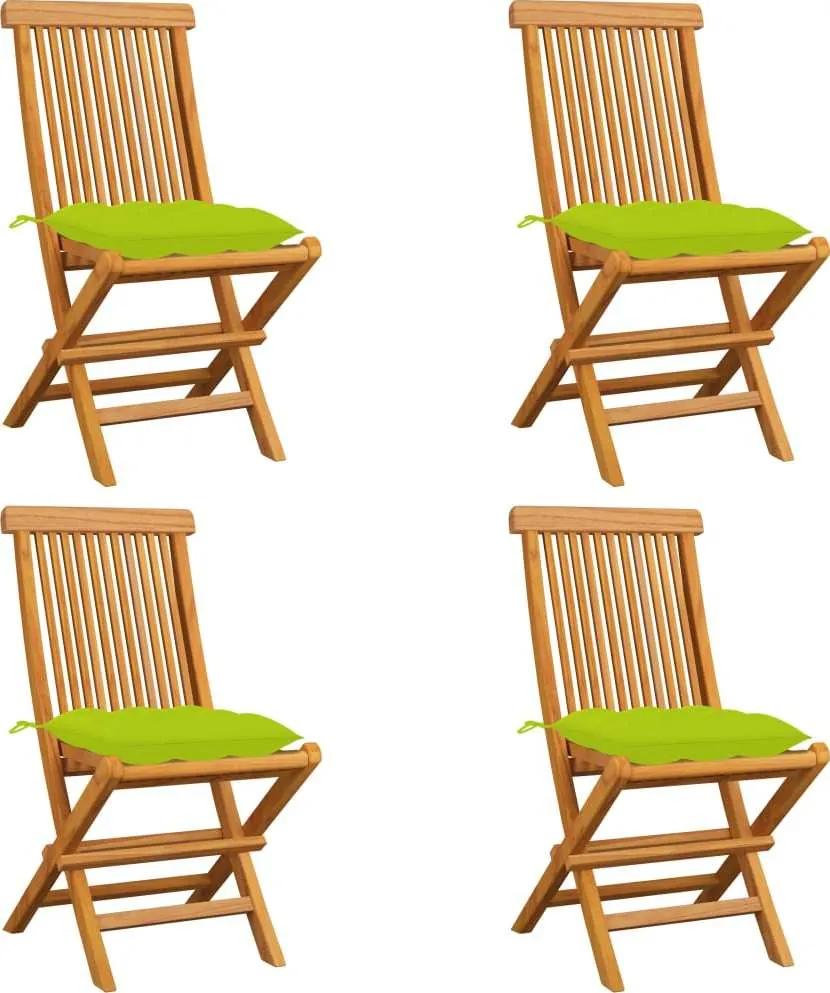 vidaXL Zahradní židle s mi poduškami 4 ks masivní teak [3062585] Barva: antracitová