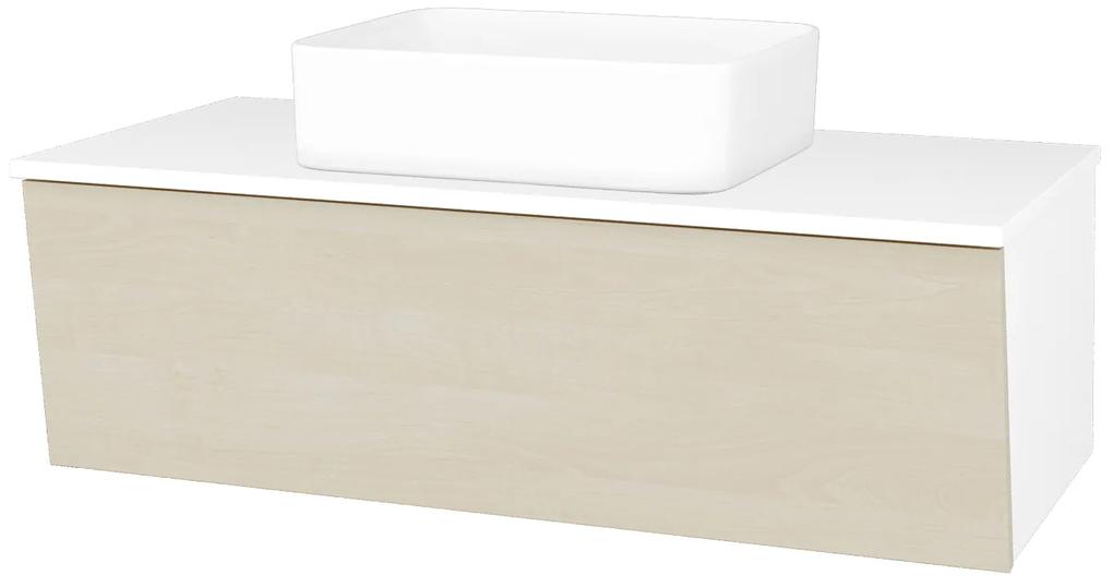Dřevojas Koupelnová skříň INVENCE SZZ 100 (umyvadlo Joy) Varianta: L01 Bílá vysoký lesk / D03 Cafe