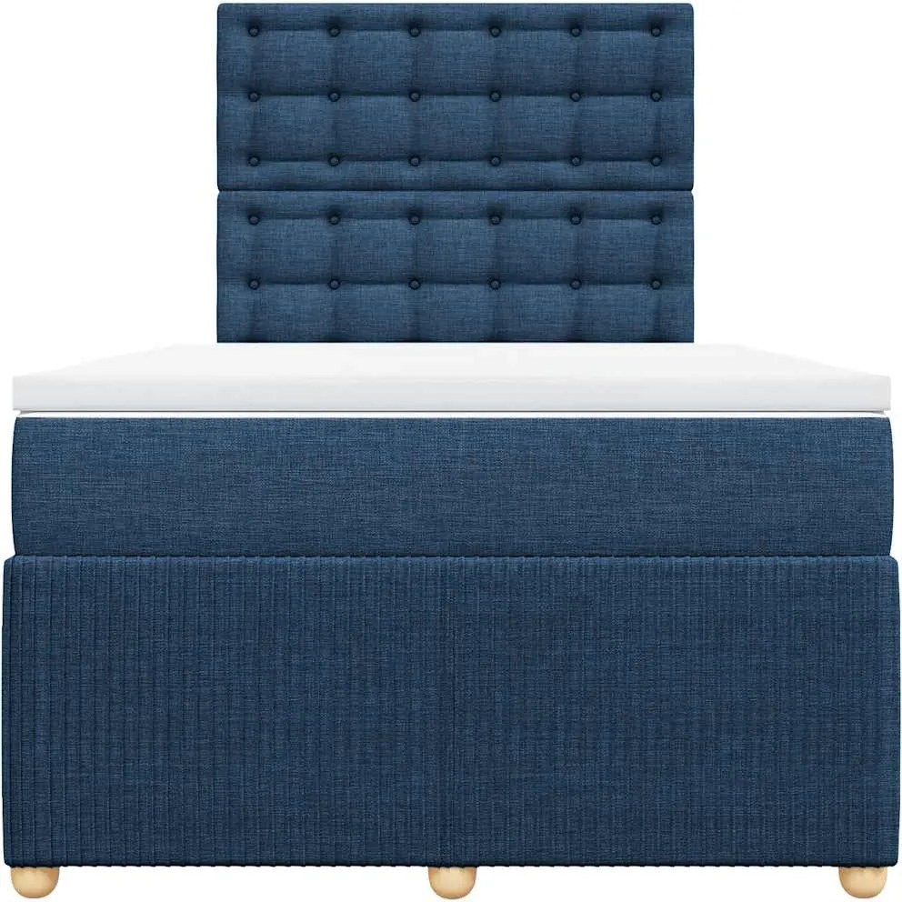 Box spring postel s matrací modrá 120x200 cm textil 3294343
