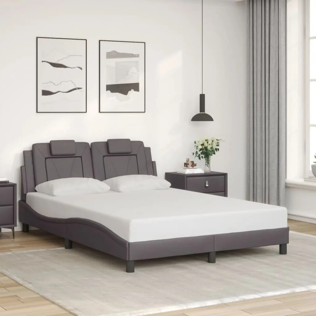 Rám postele Viana bez matrace šedý 120x200 cm umělá kůže 3208085