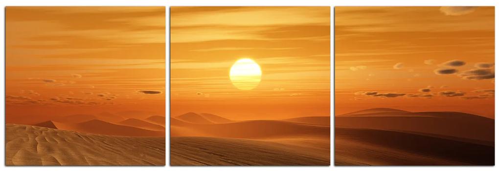 Obraz na plátně - Pouštní západ slunce - panoráma 5917B (150x50 cm)
