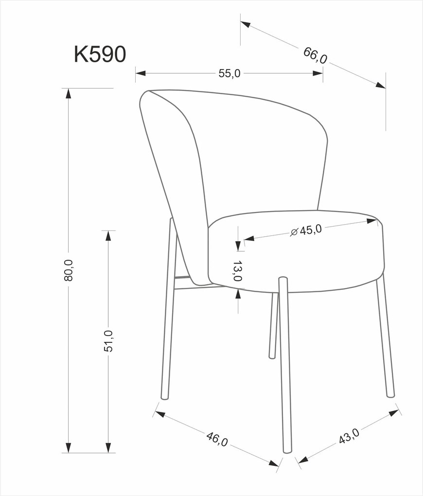 Čalouněná jídelní židle K590 béžové