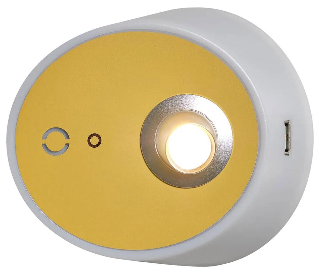 LED nástěnné světlo Zoom, bodovka USB výstup žlutá