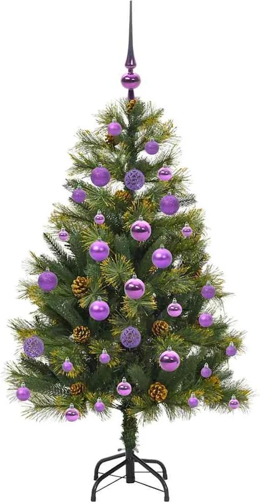 Umělý sklopný vánoční stromeček s kužely Zelená 120 cm 3395077