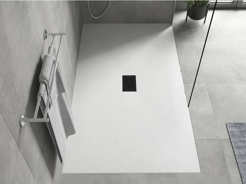 Mexen Hugo, obdélníková sprchová vanička SMC 170 x 100 cm, bílá, černá krytka, 42101017-B