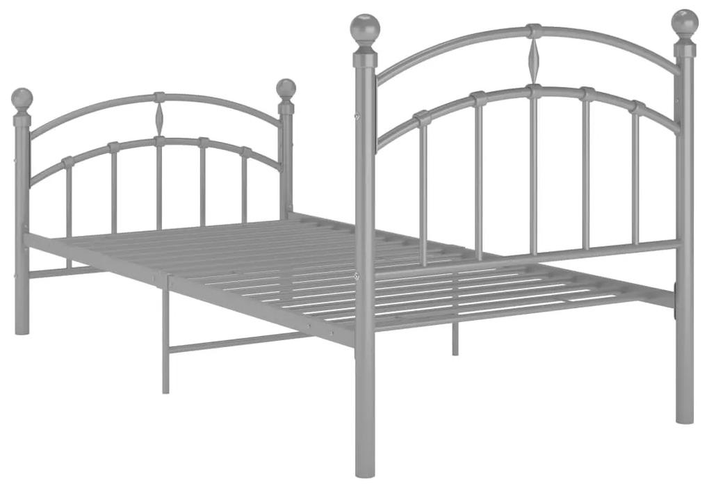 Rám postele šedý kov 100 x 200 cm,  324972