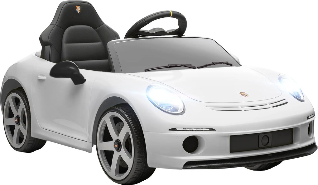 AIYAPLAY dětské auto 3-5 let s oficiální licencí RUF GT, dálkové ovládání, bezpečnostní pás a hudba, bílé