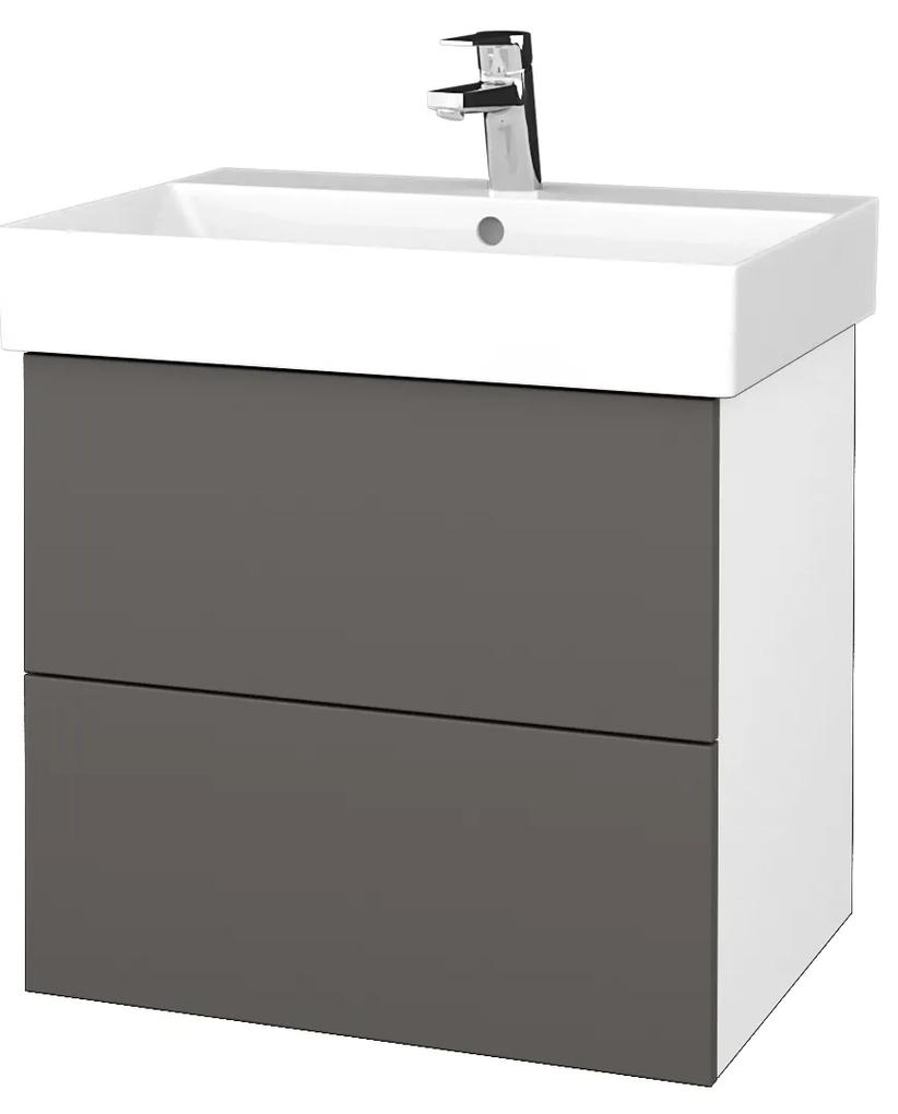 Dřevojas Koupelnová skříň VARIANTE SZZ2 60 Varianta: N01 Bílá lesk / L03 Antracit vysoký lesk