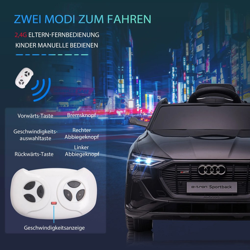 HOMCOM dětské elektrické autíčko s dálkovým ovládáním, bezpečnostním pásem, hudbou (MP3/USB/TF), pro děti od 3 do 5 let