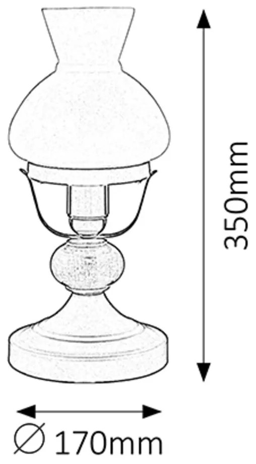 Rabalux PETRONEL stolní lampa max. 1x60W | E27 | IP20 - tmavé dřevo, černá