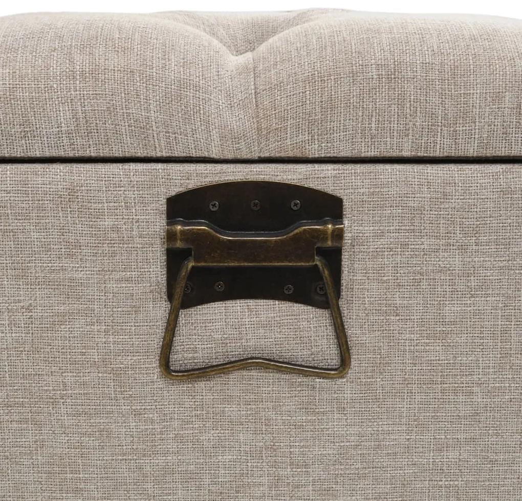 Úložná lavice s opěradlem 110 cm krémová textil - Default Title