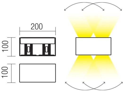 Redo 90300 - LED Venkovní nástěnné svítidlo VARY 4xLED/5W/230V 3000K IP54 bílá