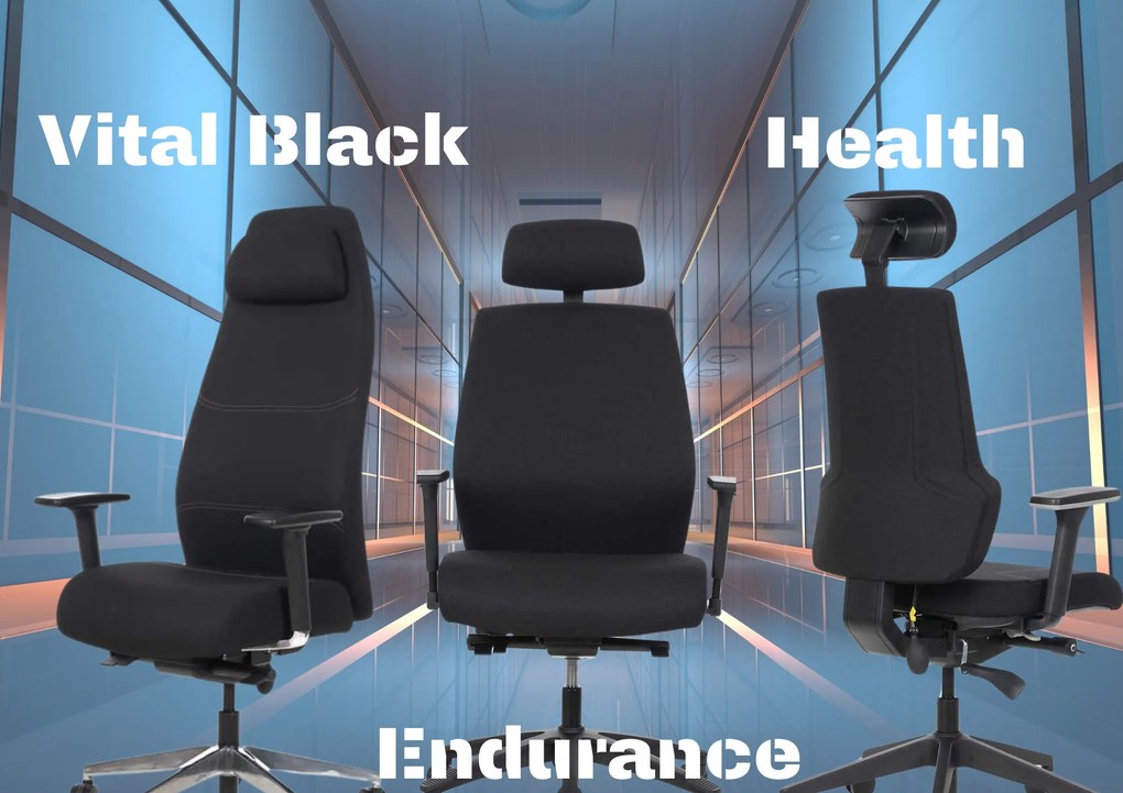 MERCURY Ergonomická kancelářská židle DELI - černá látka