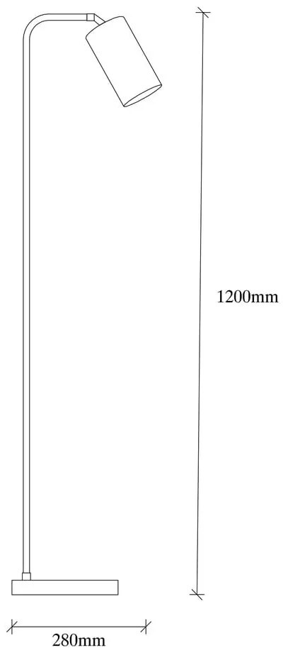Stojací lampa v černo-zlaté barvě s kovovým stínidlem (výška 120 cm) Emek – Opviq lights