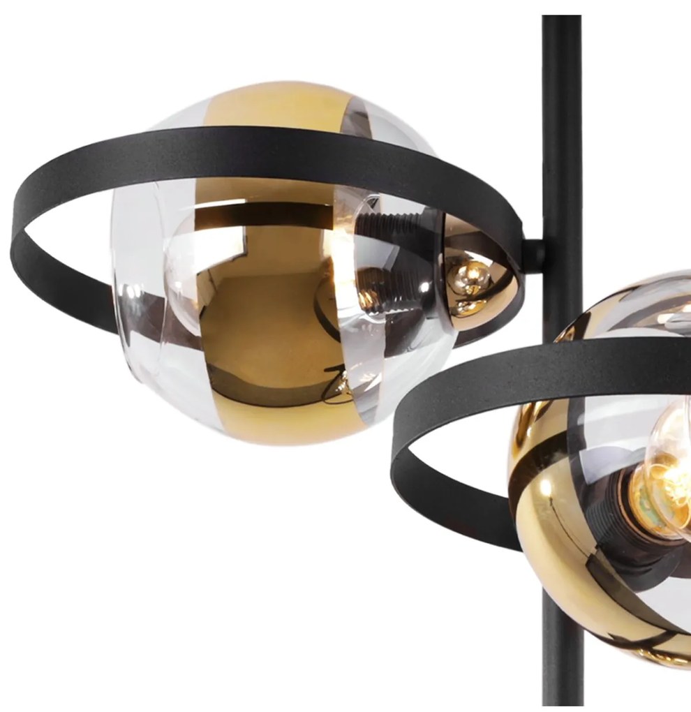 Stropní svítidlo Asturia Ring, 3x zlaté/transparentní skleněné stínítko, B/G