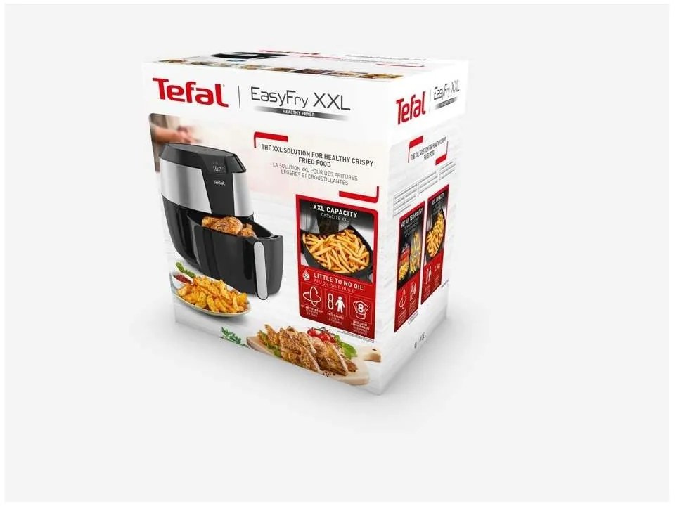 Horkovzdušná fritéza Tefal Easy Fry XXL Digital EY701D15 Nerezová/Černá