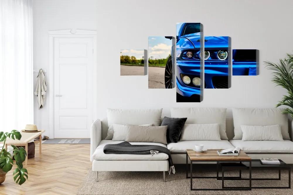 Vícedílný obraz Přední Část Modrého Sportovního Vozu Nedostatek Nedostatek Plátno Canvas 200x120