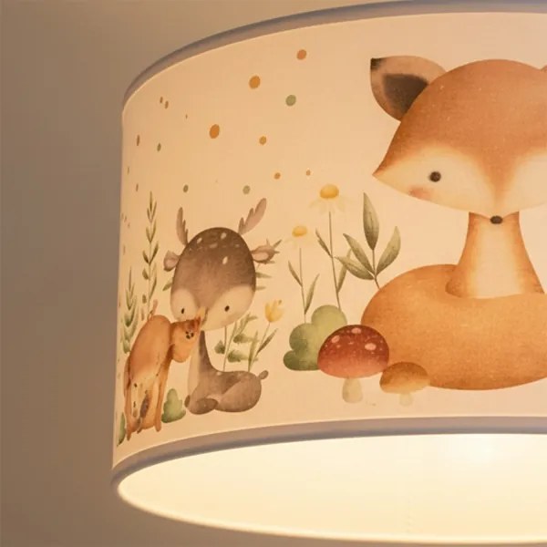 Brilagi - LED Dětský lustr na lanku BOBO 1xE27/60W/230V pr. 35 cm bílá/zvířátka