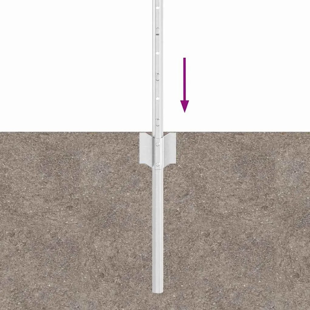 Zabudovaný plotový sloupek 22 ks Stříbrná 120 cm 3335952