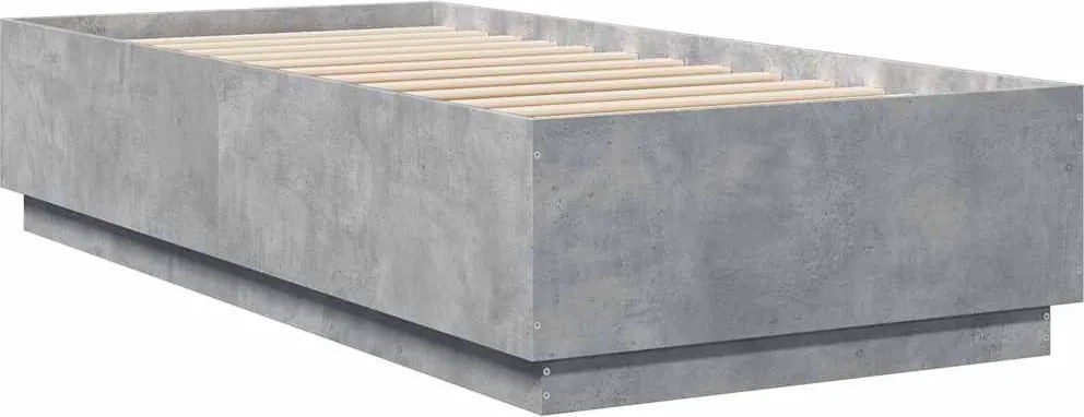 Rám postele betonově šedý 100 x 200 cm kompozitní dřevo 3209719