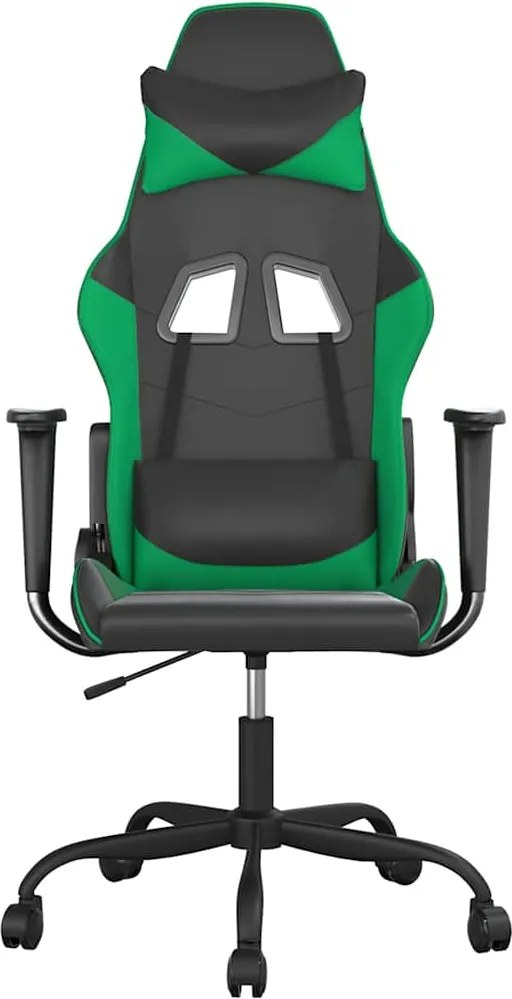 Herní židle černá a zelená umělá kůže 3143644