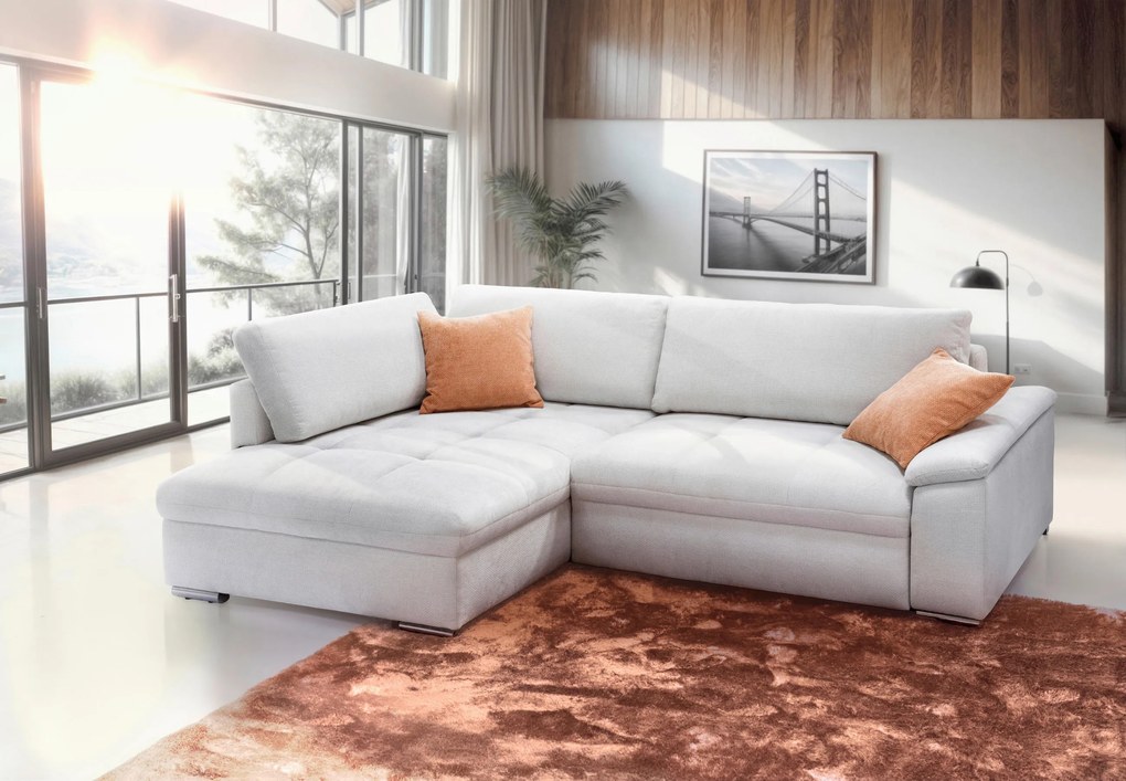 XXXLutz ROHOVÁ SEDAČKA, textil, bílá MID.YOU - Sedací soupravy - 000694008001