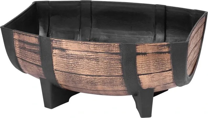 Květináč Woodeff barel 41x29x19 cm 256804, patina zlatá, efekt dřeva