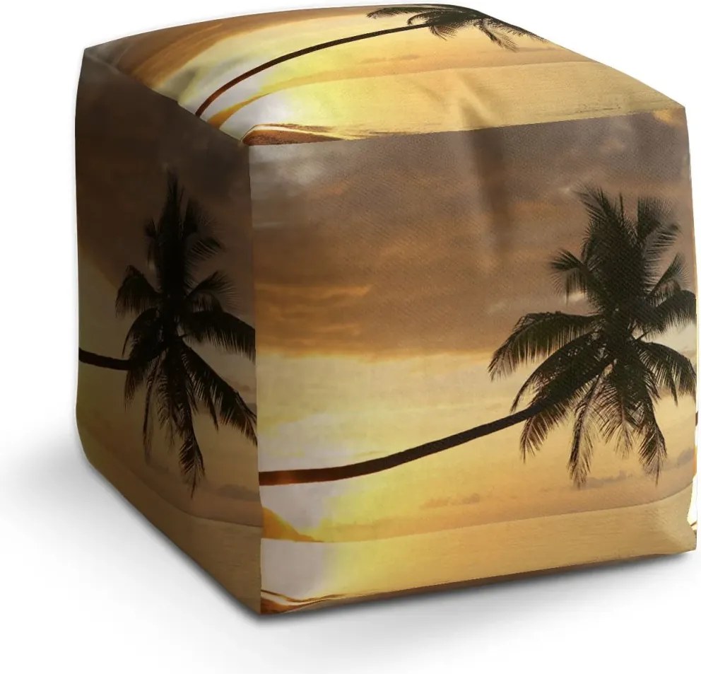 Sablio Taburet Cube Palma - 60x60x60 cm